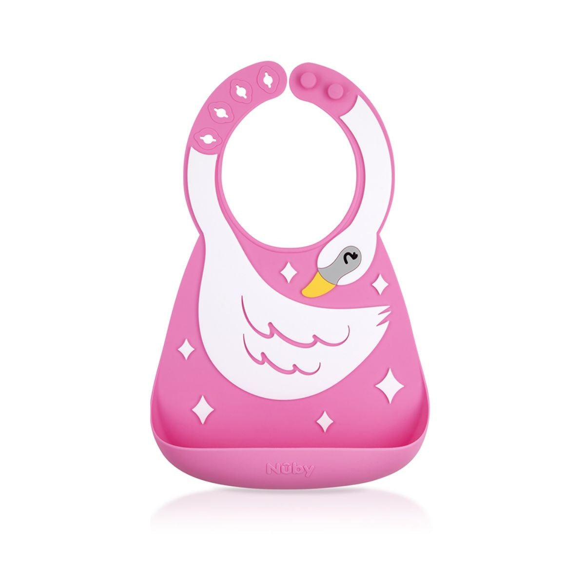 Nuby Fun 3D Silicone Bib - Swan | Pupsik Singapore