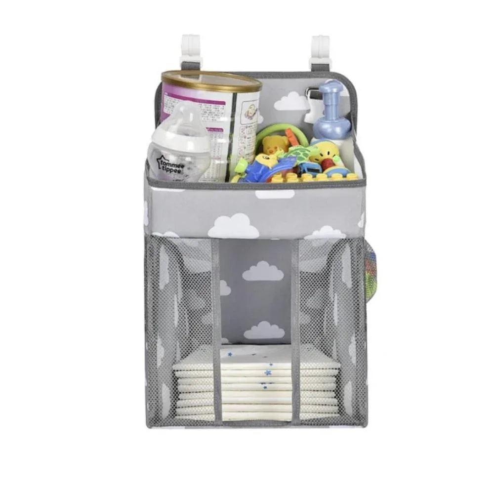 MPJ Baby Crib Organizer, Diaper Caddy - Grey Clouds | Pupsik Singapore