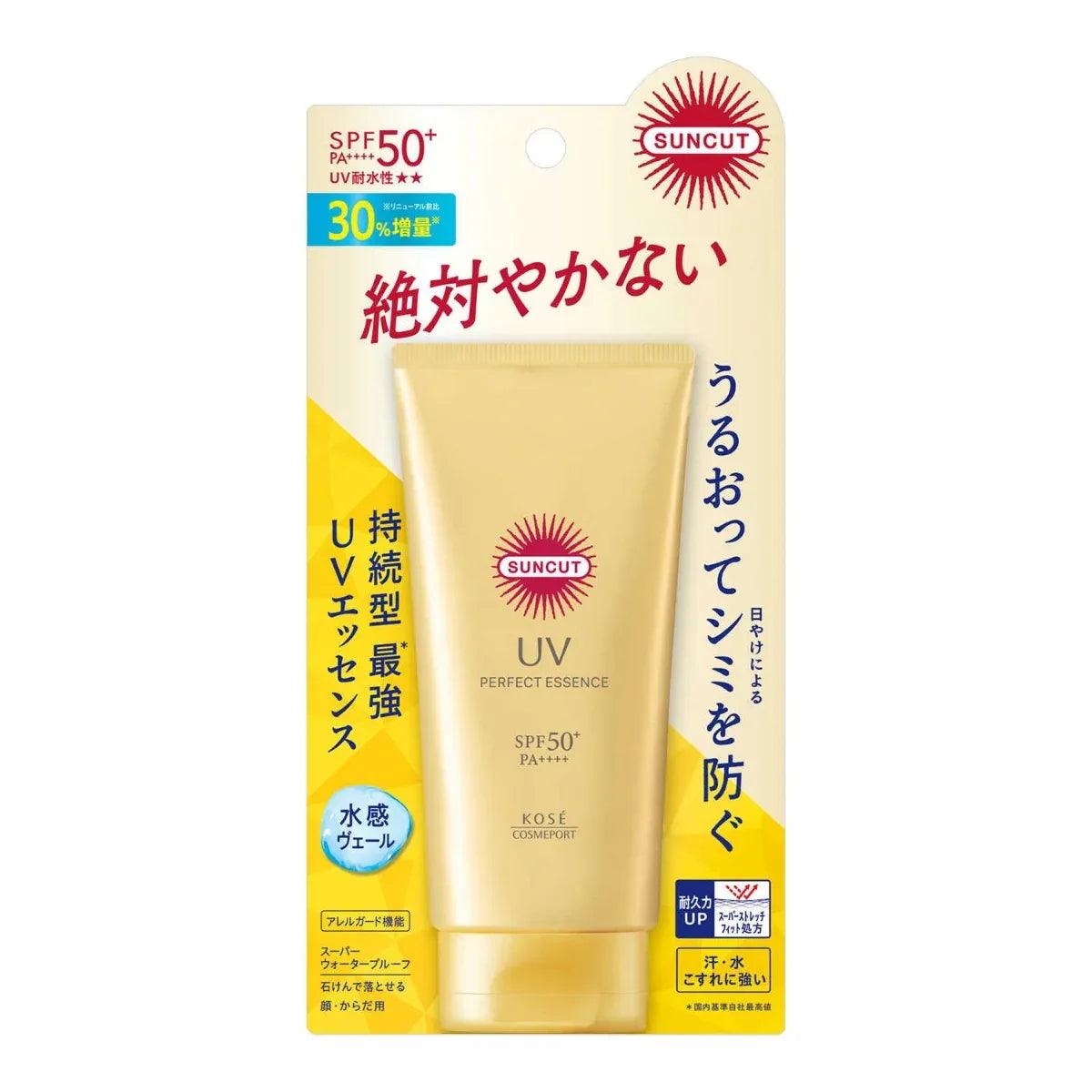 Kose Suncut Perfect UV Essence Sunscreen SPF50+ PA++++, 80g | Pupsik ...