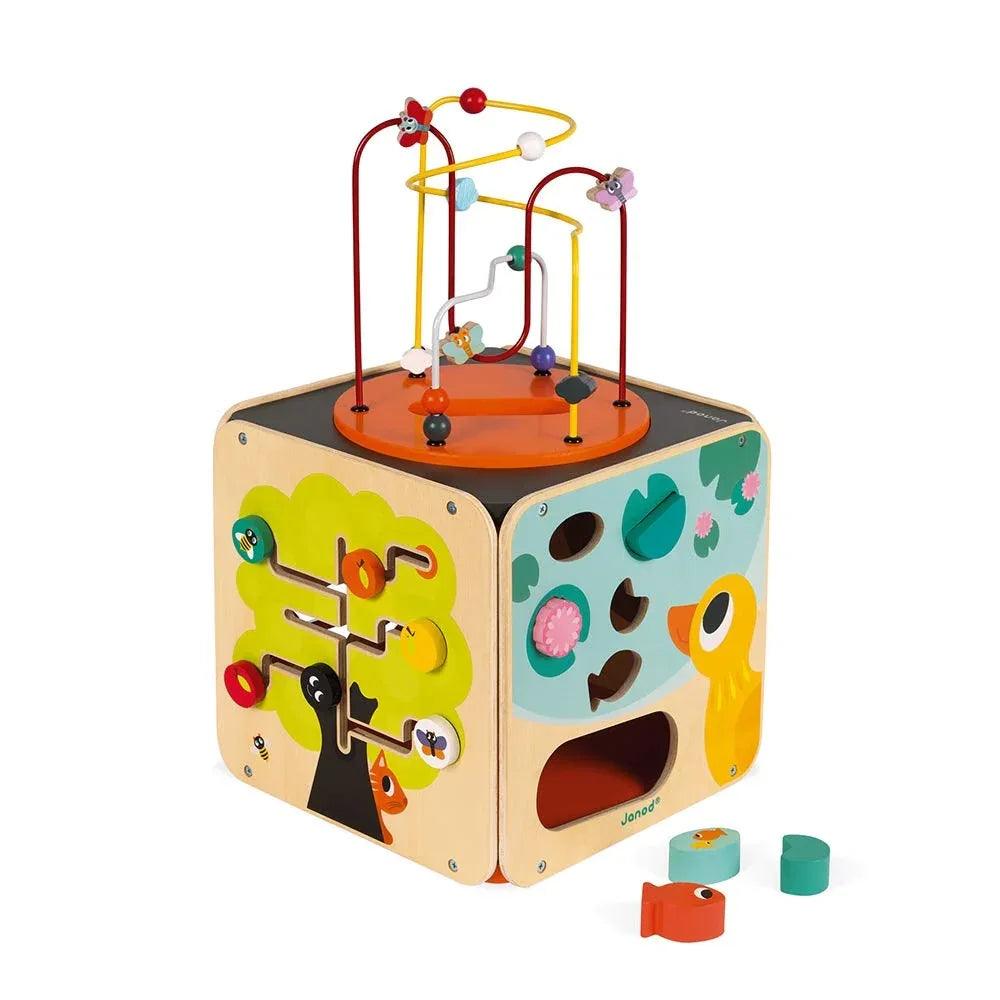 Janod Multi-Activity Looping Cube Toy | Pupsik Singapore