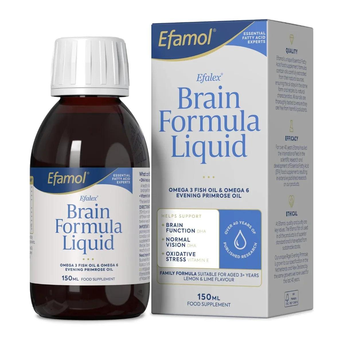 Efamol Efalex Brain Formula Liquid Omega 3 Fish Oil & Omega 6 Evening ...