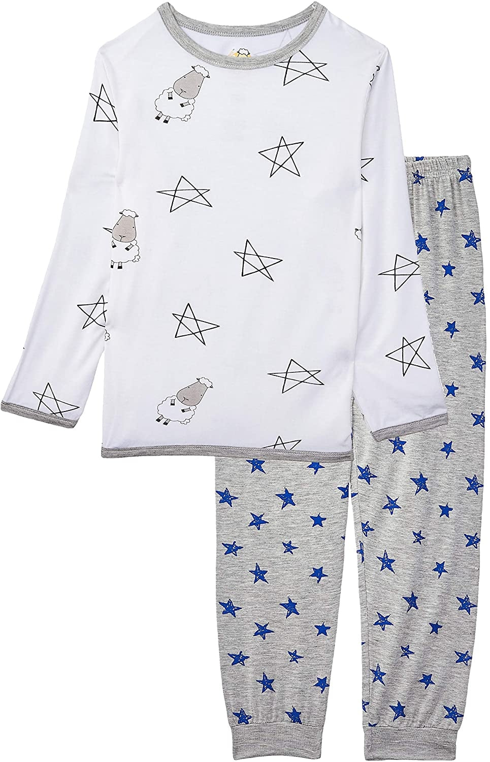 Baa Baa Sheepz Baby Long Sleeve Pyjama Set - Big Star & Sheep White ...