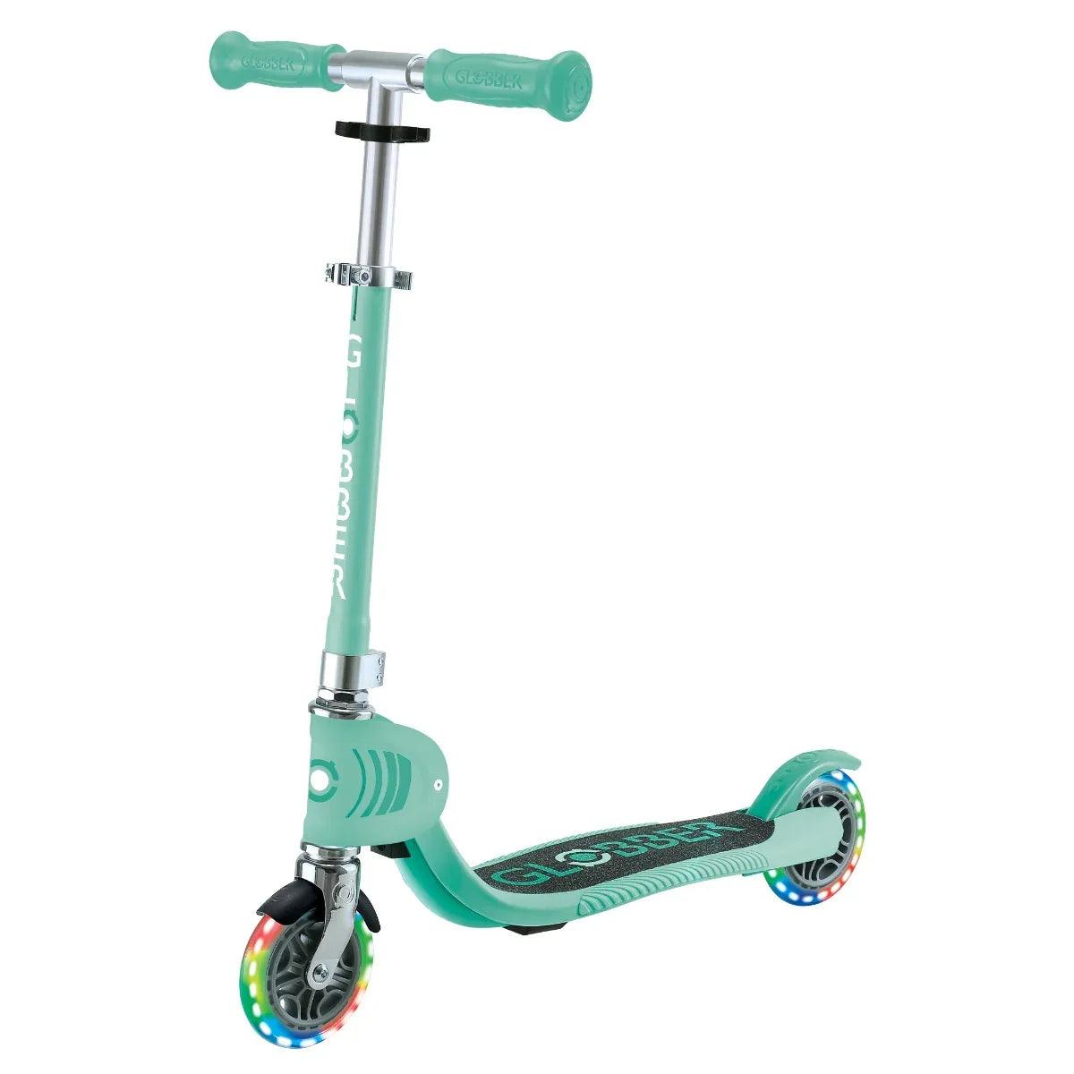 Globber Flow Foldable Junior Lights 2-Wheel Scooter (LED Wheels) - Mint ...