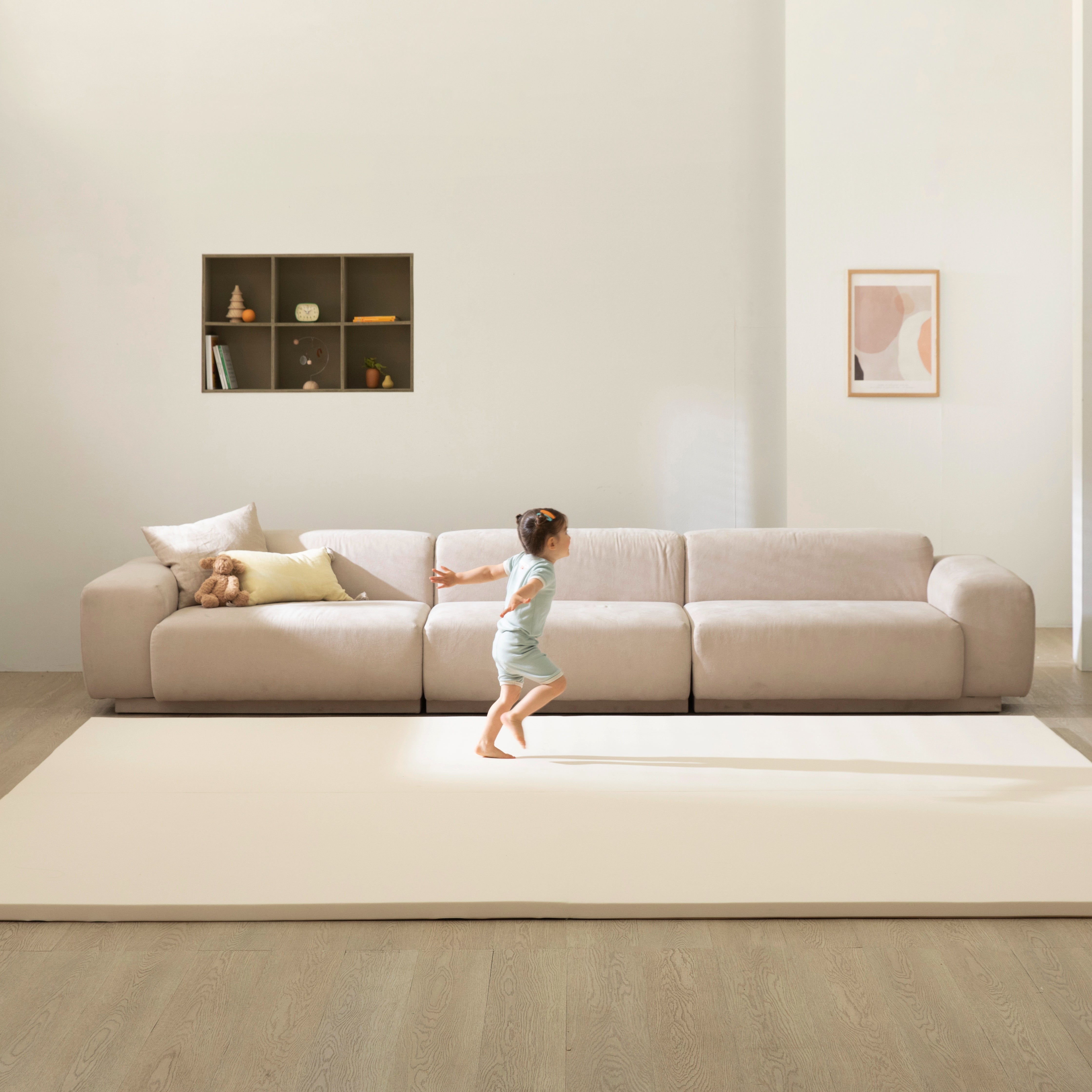 Creamhaus Free 2 Folder Playmat (210x140x4cm) - Cream | Pupsik Singapore