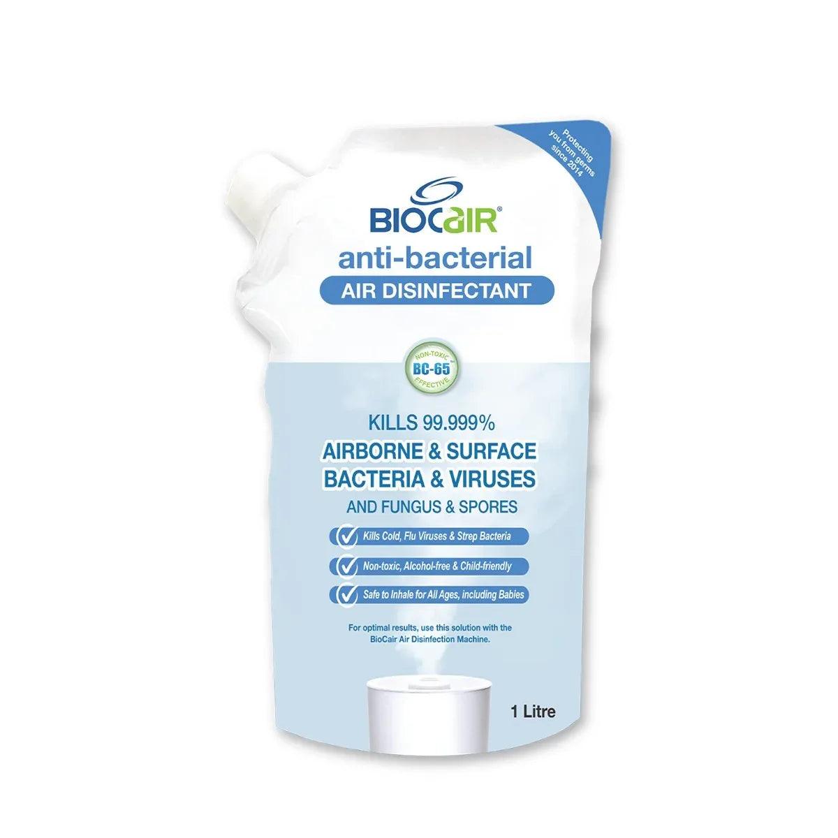 BioCair Anti-Bacterial Air Purifying Solution (Alcohol Free), 1L - 03/ ...