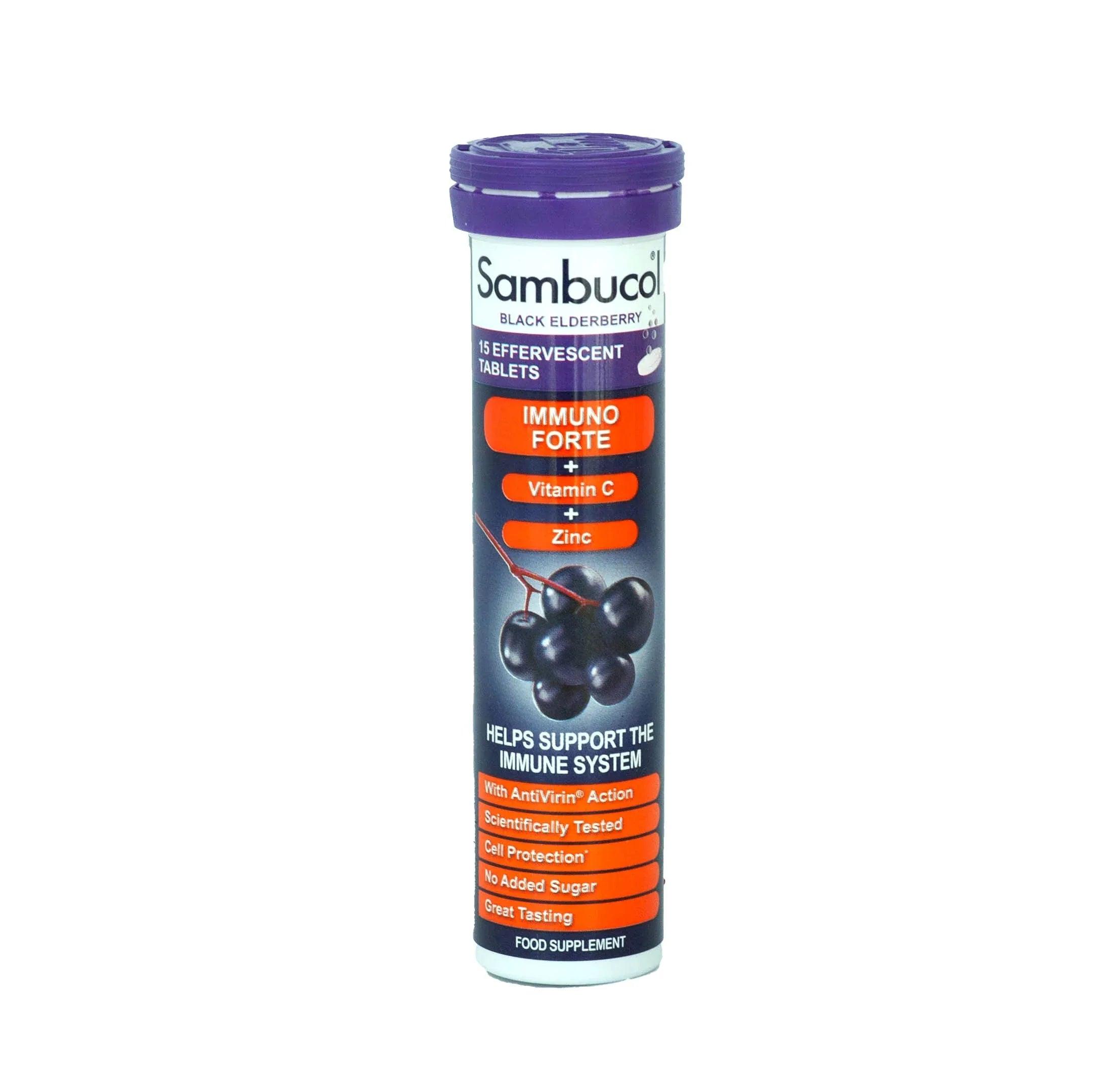 [4-pack] Sambucol Immuno Forte Effervescent for 4Y+, 15 Tabs - Exp 12/ ...
