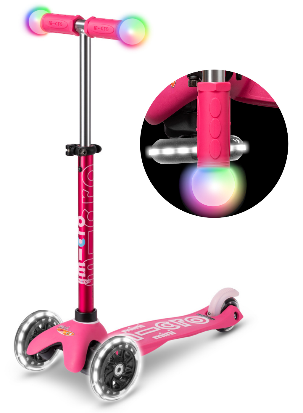 Micro Mini Deluxe Magic Scooter (LED on Wheels + Handles) (4 Colors ...